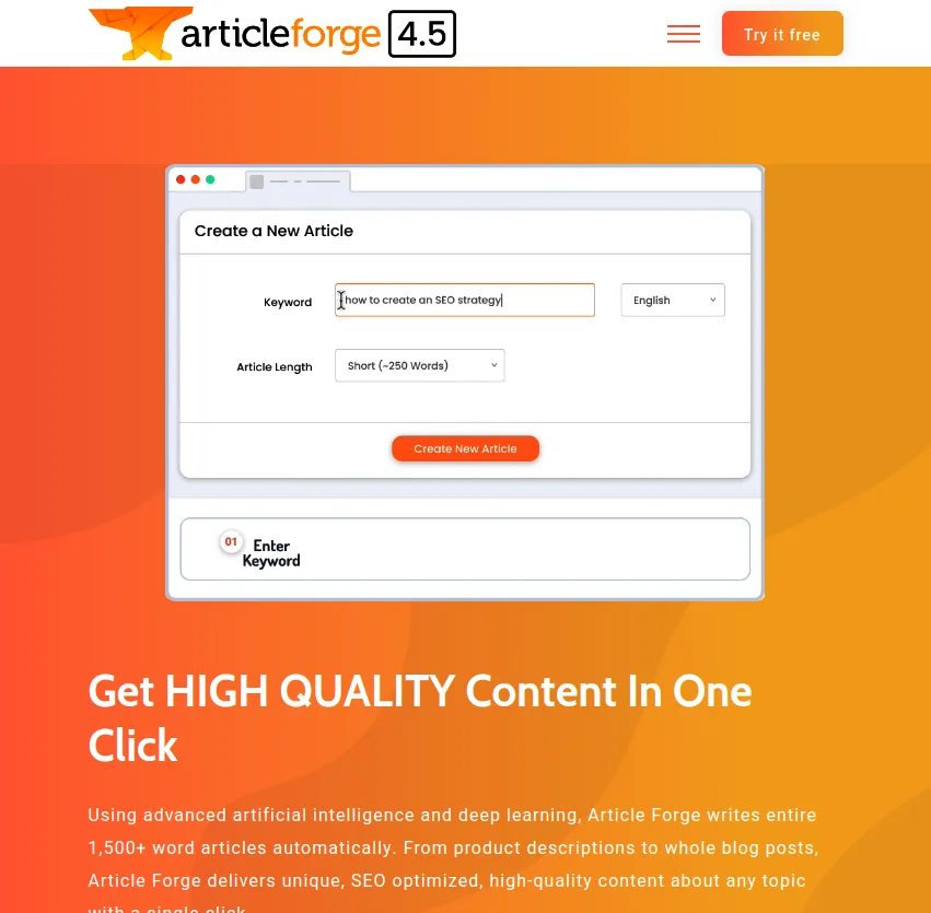 Article Forge | Avis & Alternatives IA